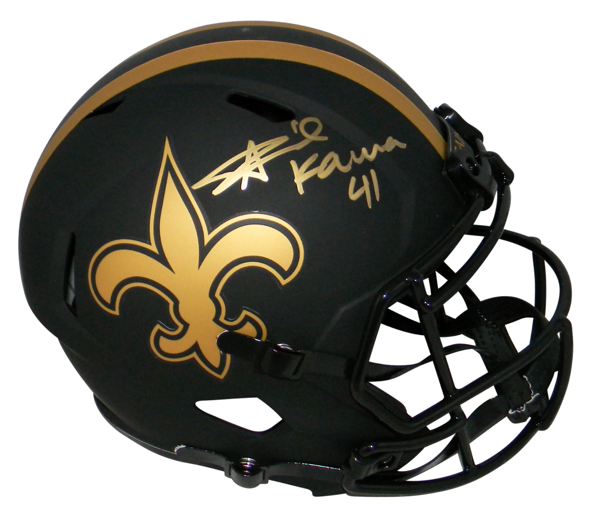 ALVIN KAMARA SIGNED NEW ORLEANS SAINTS ECLIPSE FULL SIZE SPEED HELMET ...