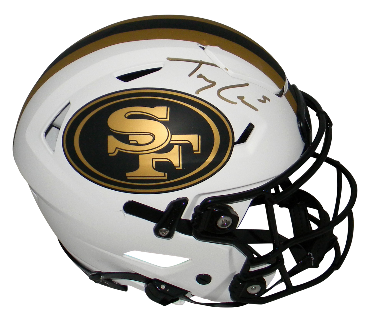 TREY LANCE SIGNED SAN FRANCISCO 49ERS LUNAR AUTHENTIC SPEEDFLEX HELMET ...