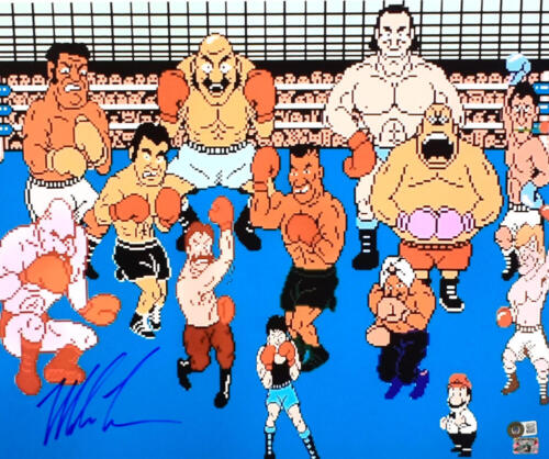 Mike Tyson Autographed 16x20 Punch Out Characters Photo- Beckett W Hol ...