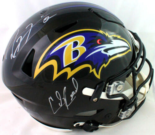 Ed Reed Ray Lewis Signed Ravens F/S SpeedFlex Authentic Helmet - Becke ...